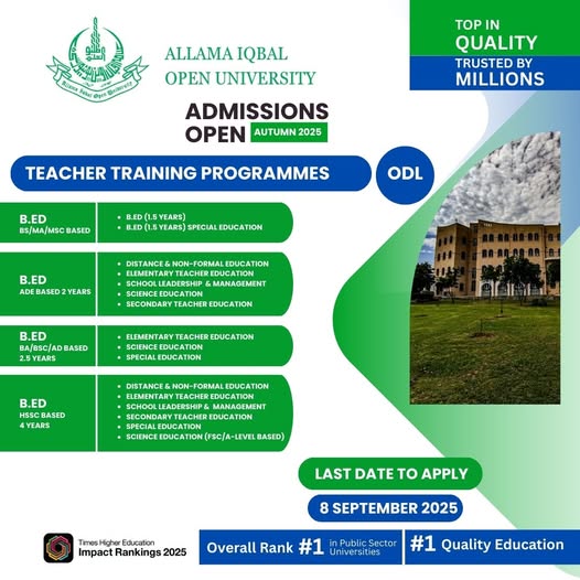 AIOU Autumn 2025 Admissions – Apply Online Now - BAABULILM Notes